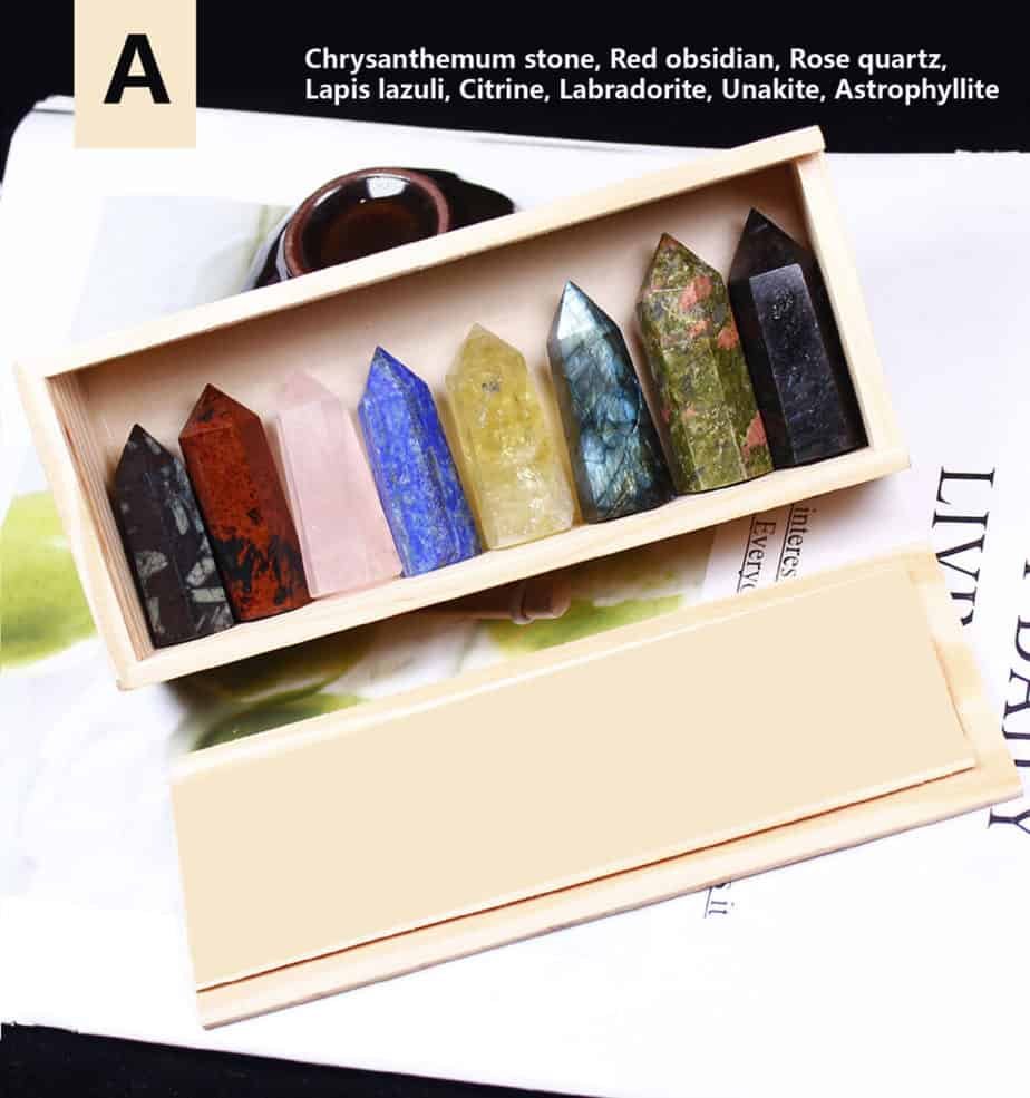 8pcs Natural Healing Crystal Wands Set HC73 - Dglifestore